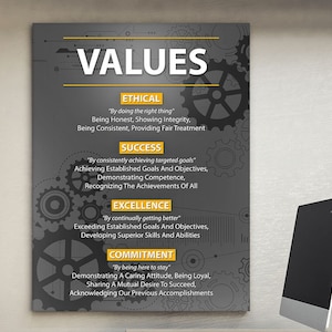 Core Values Wall Art Company Modern Office Decor Canvas Print ...