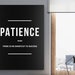 Patience Noun Wall Art Modern Office Decor Definition Canvas Print ...