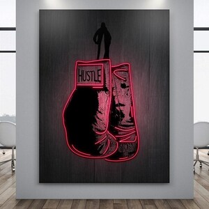 Boxing Gloves Motivation Boxer Wall Art, Sports Gym Canvas Martial Arts ...