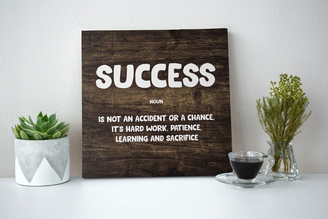 Success Desk Sign Inspirational Canvas Motivation Wall Office Decor ...