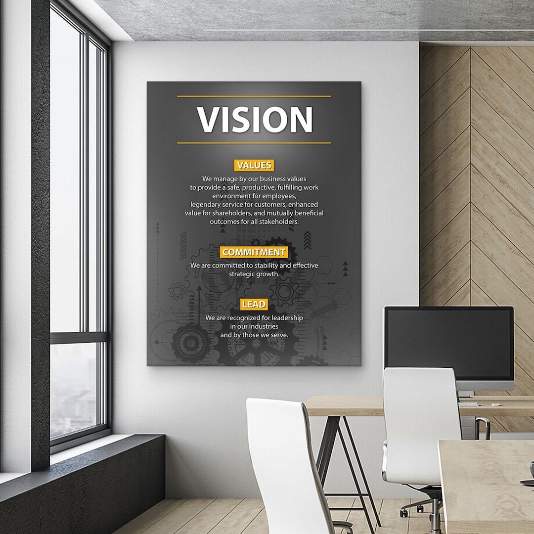 Company Vision Office Decor Corporate Statement Wall Art Team Poster ...