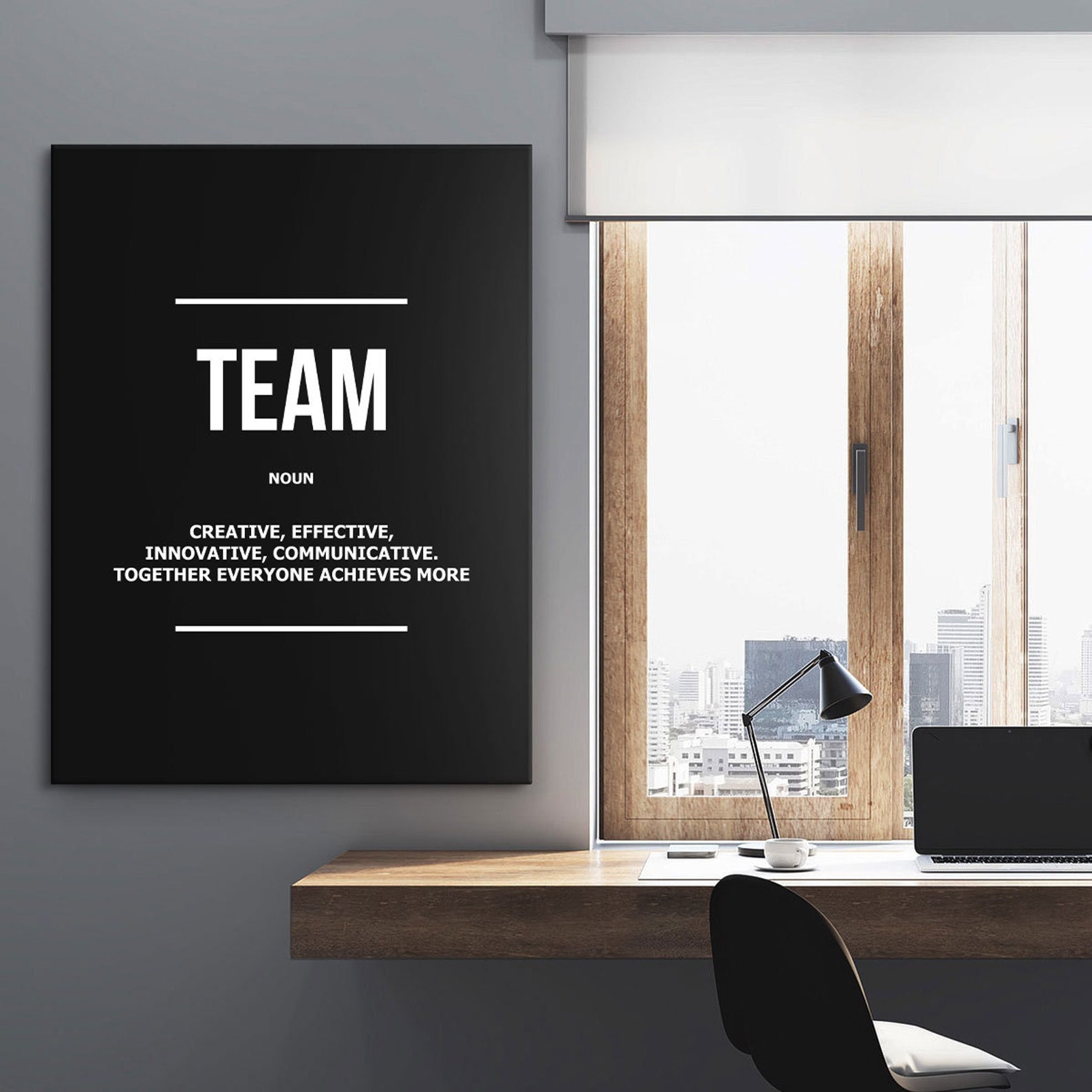 Team Definition Wall Art Office Decor Canvas Print, Team Noun Gift ...