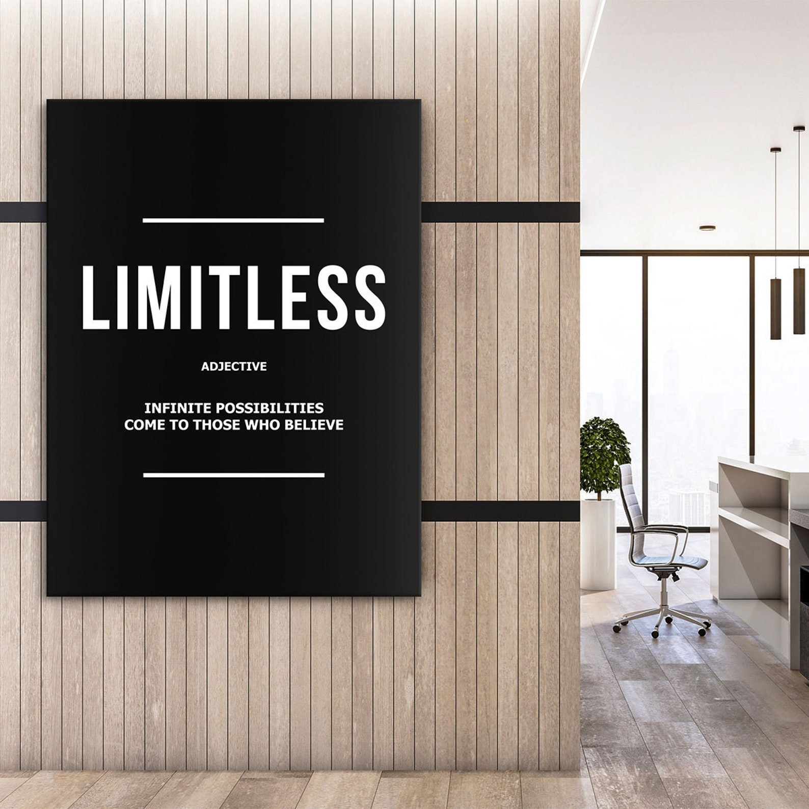 Limitless Adjective Wall Art Modern Office Decor Definition - Etsy