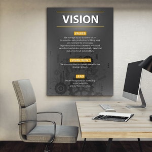 Company Vision Office Decor Corporate Statement Wall Art Team Poster ...