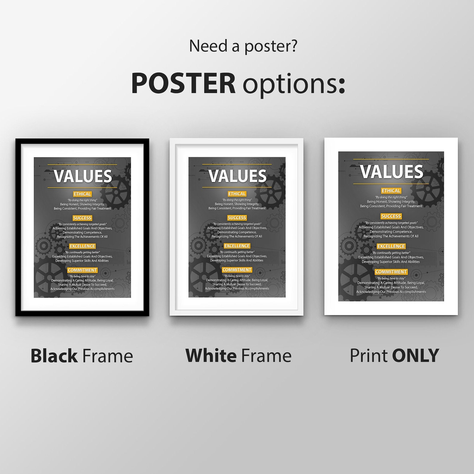 Core Values Wall Art Company Modern Office Decor Canvas Print - Etsy