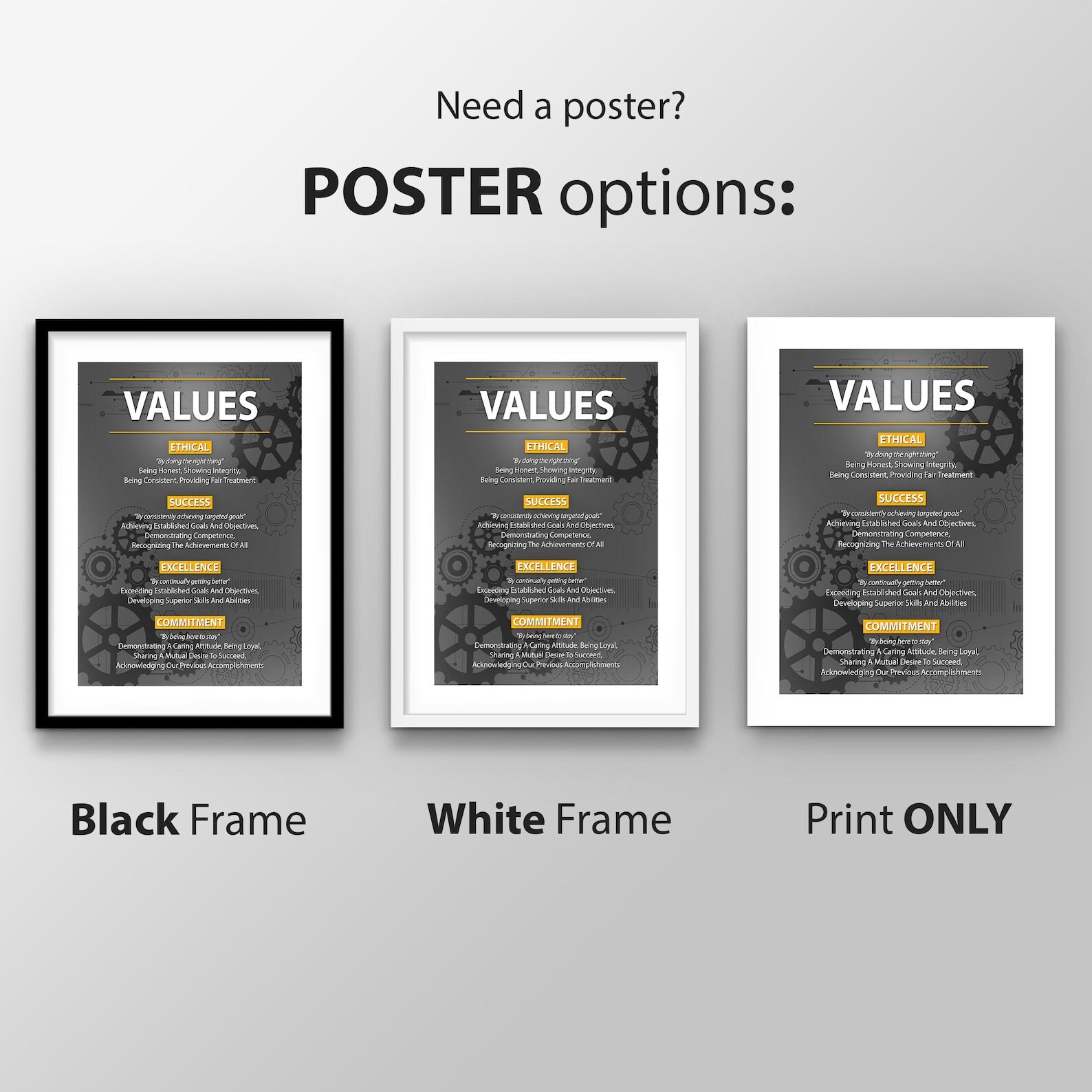 Core Values Wall Art Company Modern Office Decor Canvas Print - Etsy