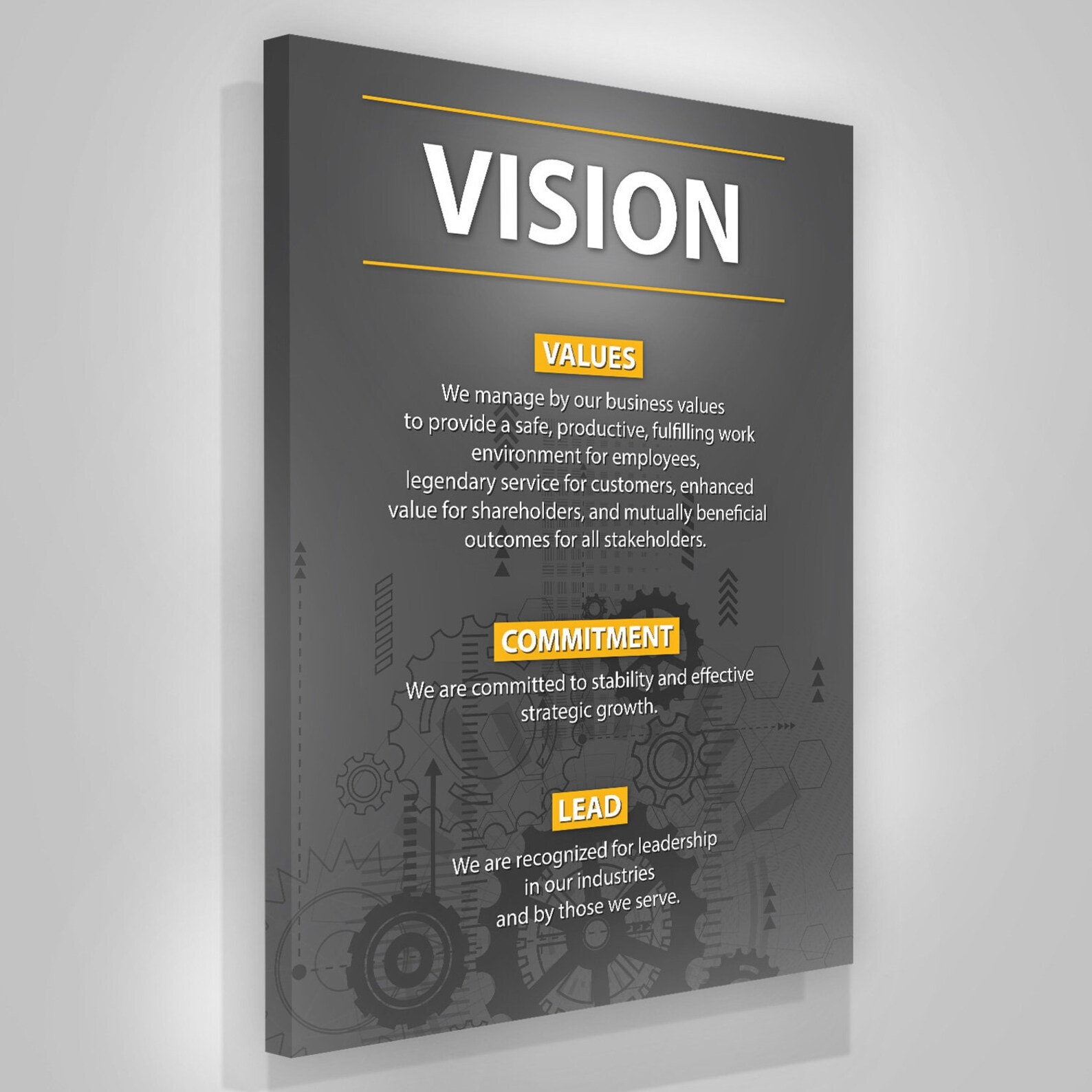 Company Vision Office Decor Corporate Statement Wall Art Team Poster ...