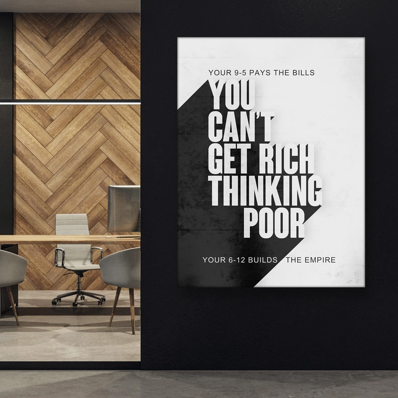 Motivational Millionaire Quotes Canvas Print Wall Art Office Decor ...