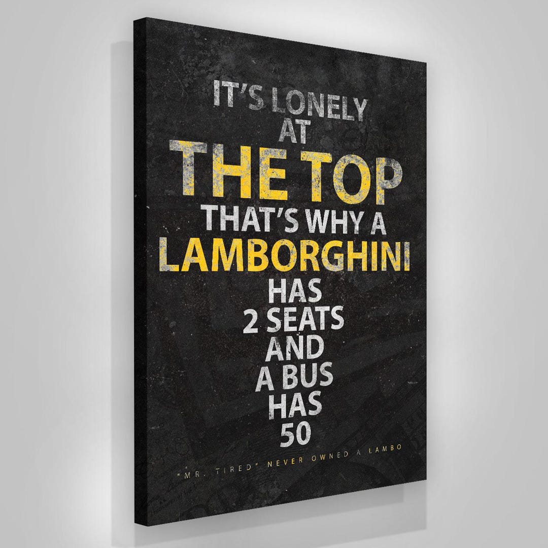 Lamborghini Motivational Wall Art Canvas Print Quote for Office Decor ...