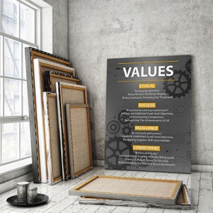 Core Values Wall Art Company Modern Office Decor Canvas Print ...