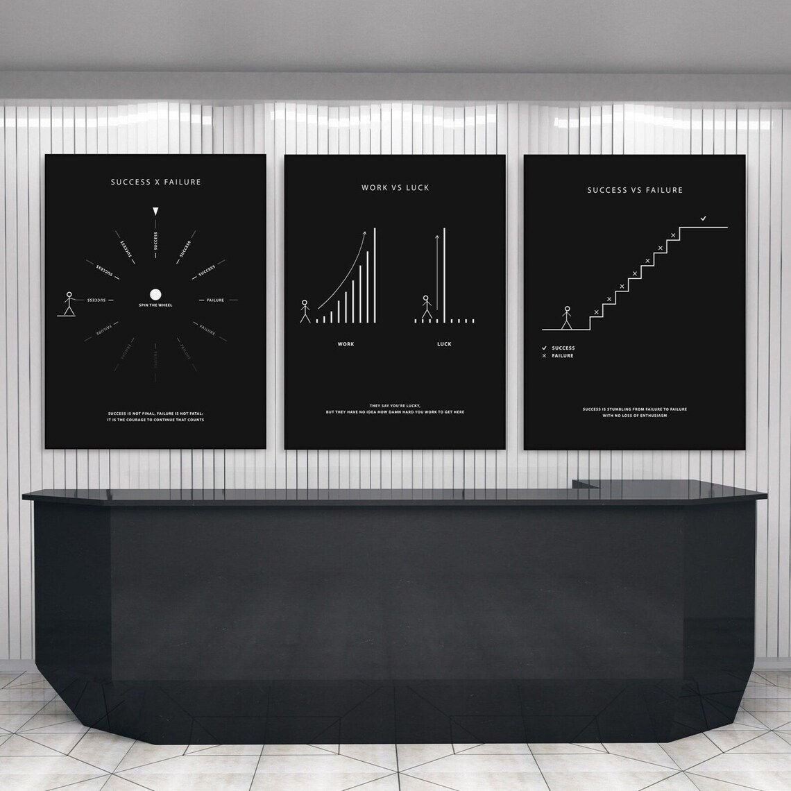 3x Success Motivational Wall Decor Canvas Prints Office Decor | Etsy