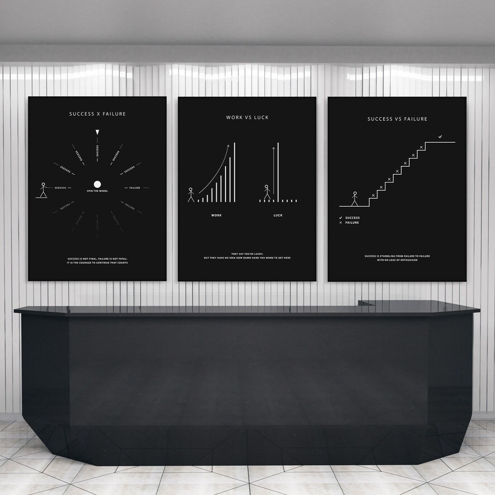 3x Success Motivational Wall Decor Canvas Prints Office Decor | Etsy