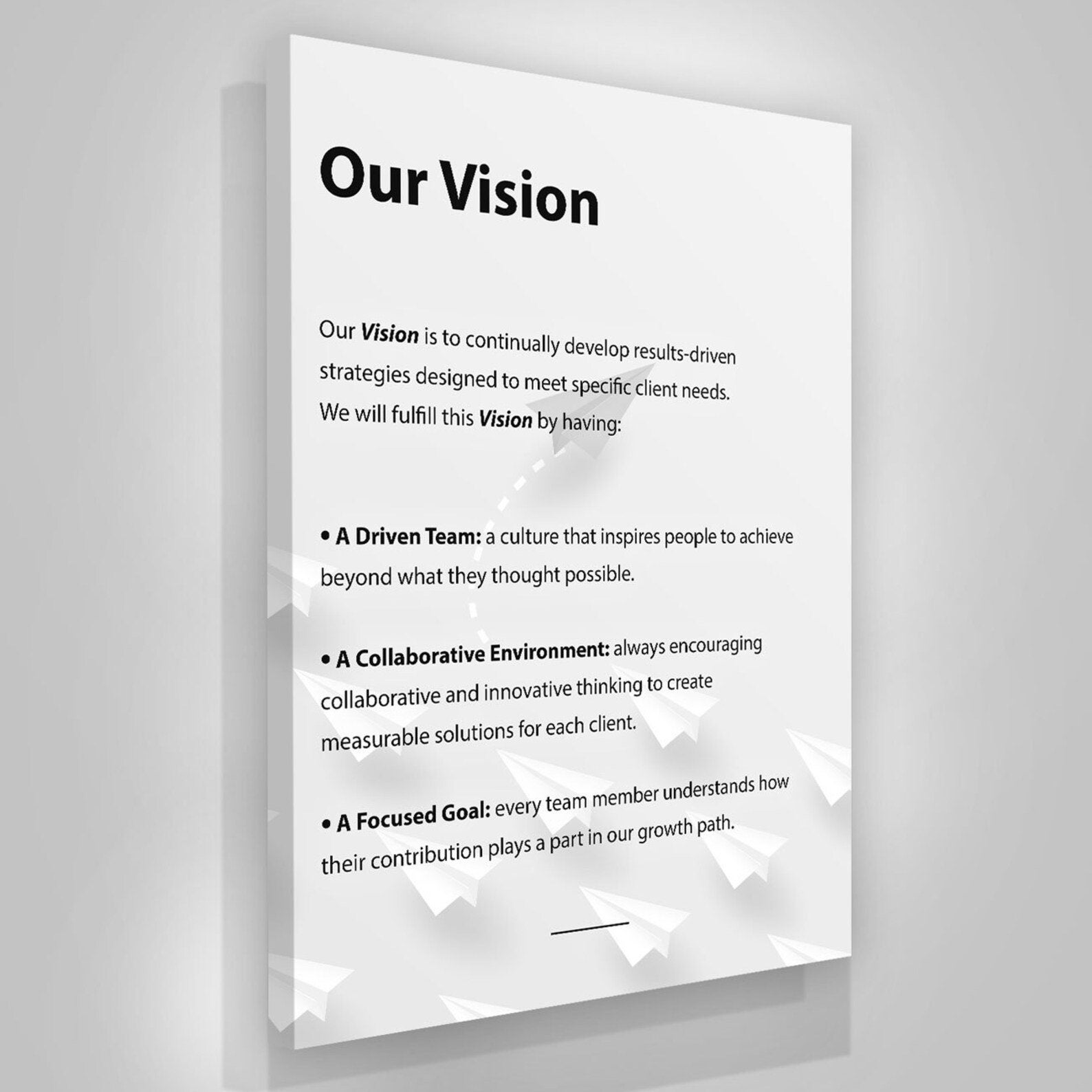 Company Vision Office Decor Corporate Statement Wall Art Team Poster ...