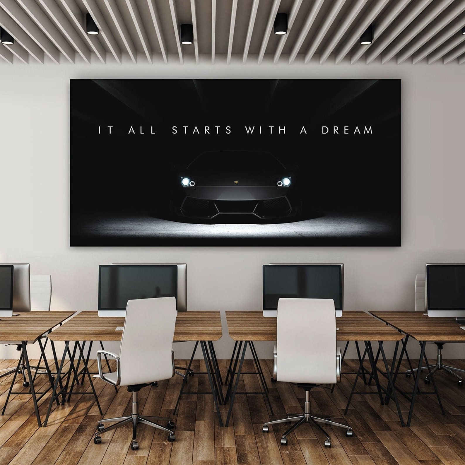 It All Starts With a Dream Entrepreneur Office Decor Motivational Wall ...