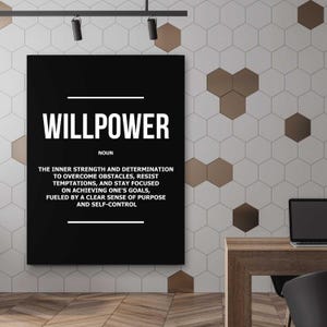Willpower Motivational Wall Art, Inspirational Quote Office Decor ...
