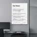 Company Vision Office Decor Corporate Statement Wall Art Team Poster ...