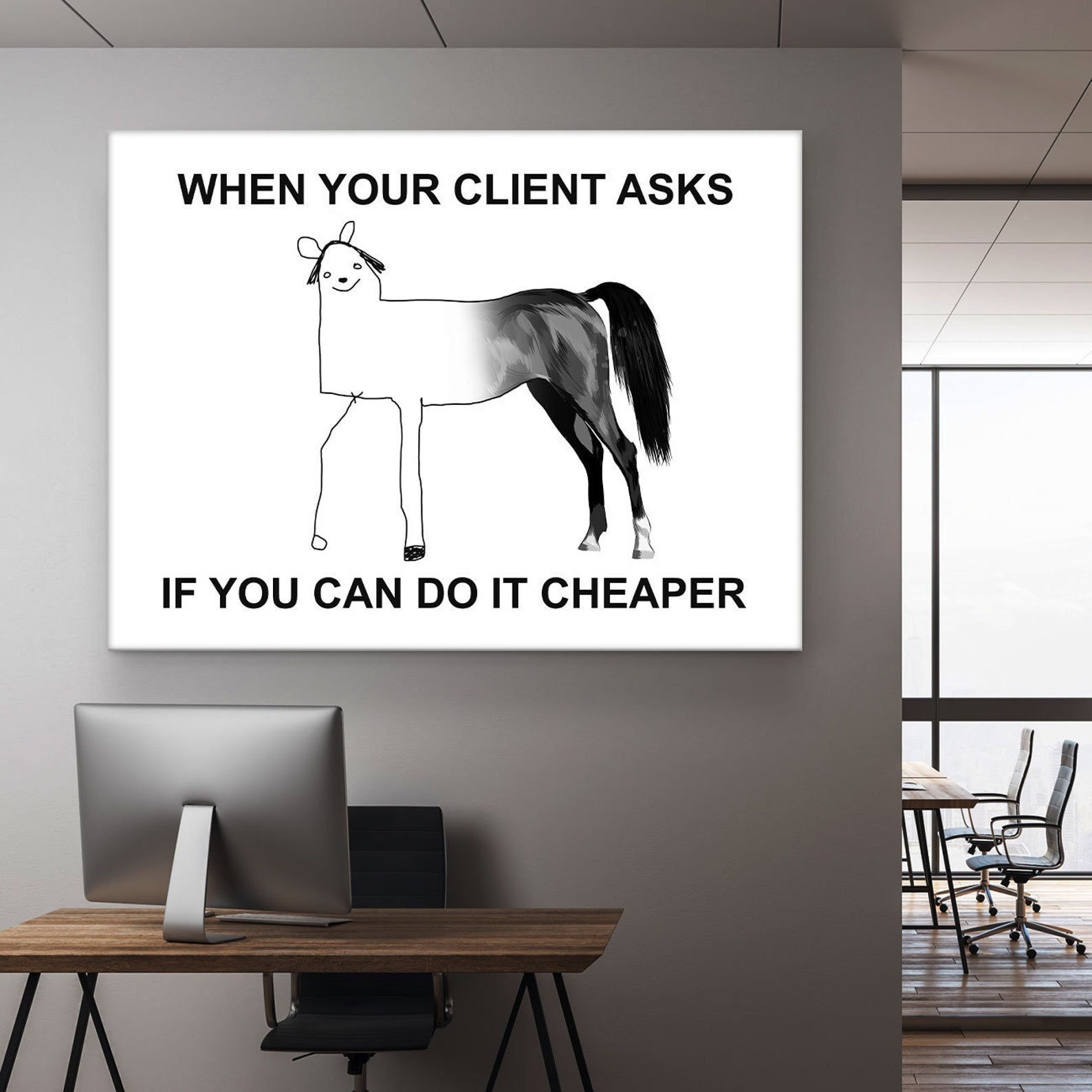 Funny Office Decor Wall Art Canvas Print, Company Art Print, Business ...