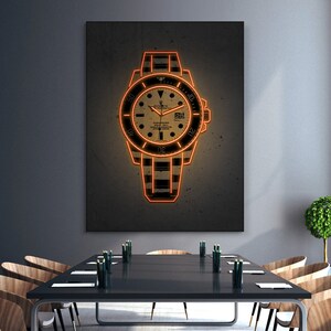 Rolex Neon Sign Motivational Wall Art Canvas Print for Office Decor - Etsy