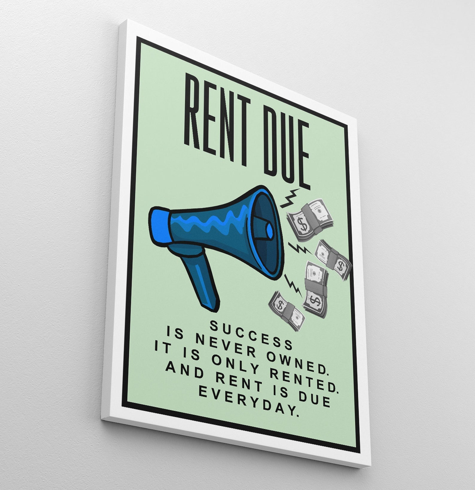 Rent Due Motivational Wall Art Canvas Print Office Decor - Etsy