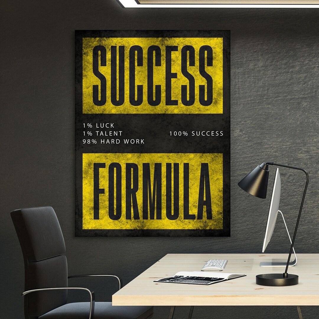 Success Formula Wall Art Office Decor Canvas Print - Etsy
