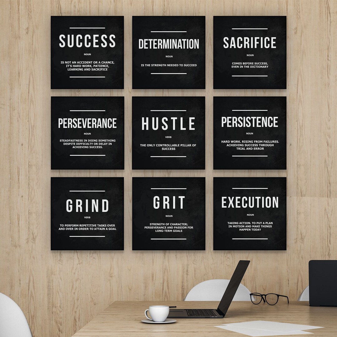 Entrepreneur Inspiration 9x Motivational Canvas Prints Bundle Office ...