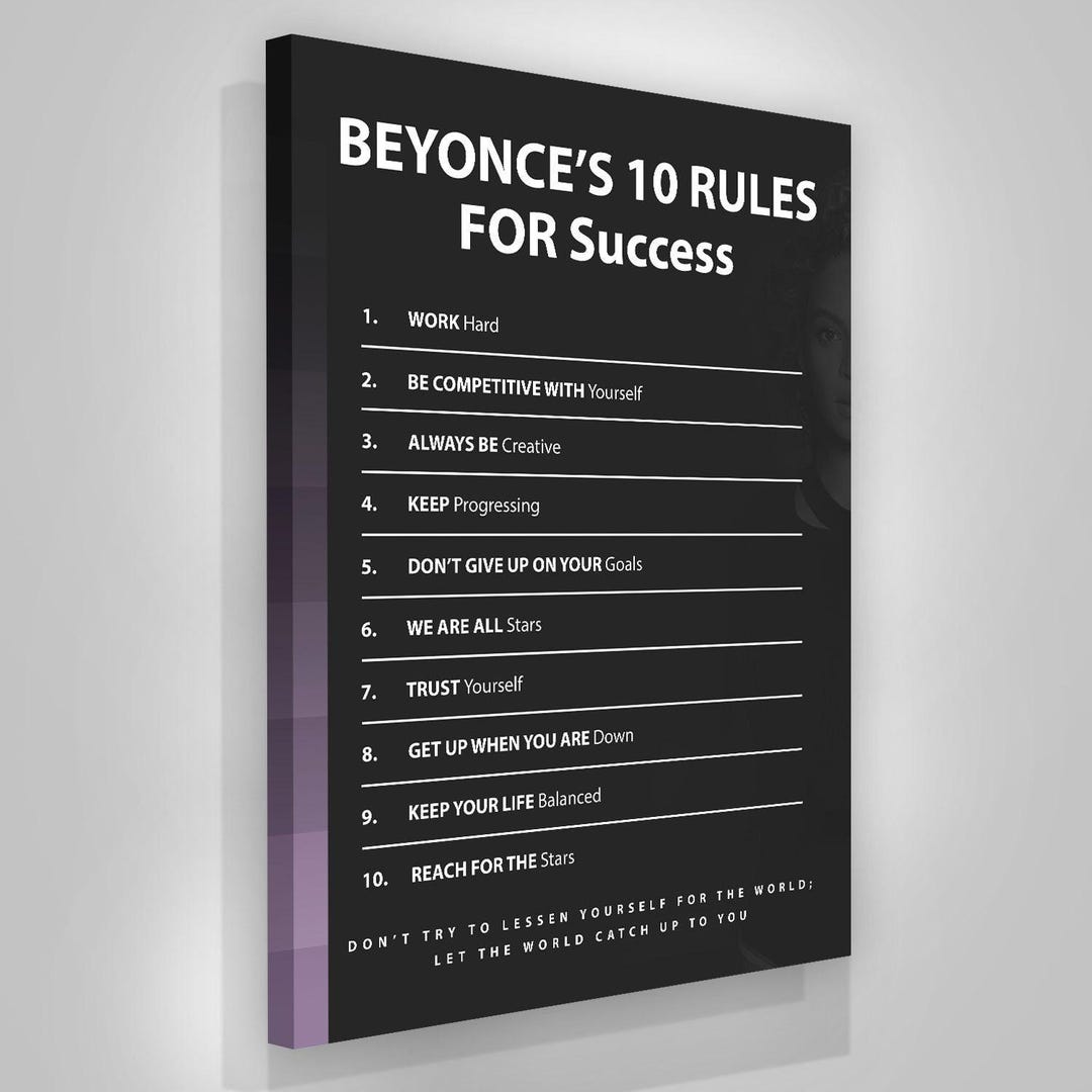 Beyoncé Success Rules Wall Art Inspirational Music Quote Print Digital ...