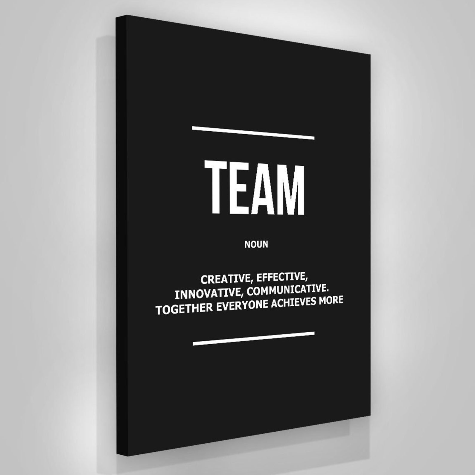 Team Definition Wall Art Office Decor Canvas Print, Team Noun Gift ...