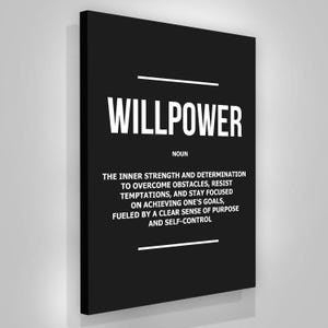 Willpower Motivational Wall Art, Inspirational Quote Office Decor ...