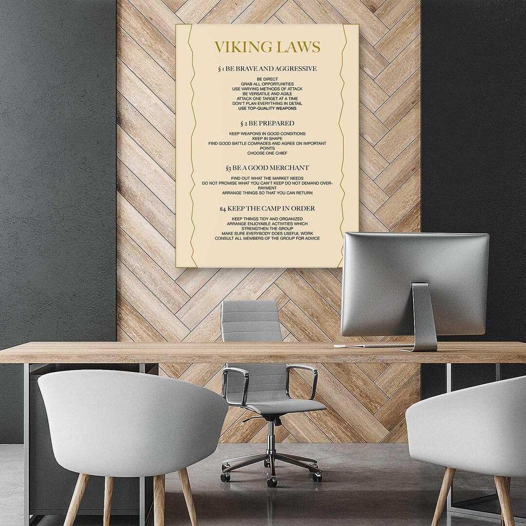 Viking Wisdom Wall Art - Be Brave Quotes Canvas Print Sword Warrior ...