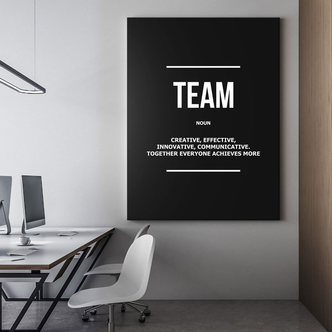 Team Definition Wall Art Office Decor Canvas Print Team Noun - Etsy