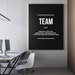 Team Definition Wall Art Office Decor Canvas Print, Team Noun Gift ...