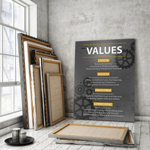 3x Company Core Values Motivational Wall Art Business Mission Statement ...