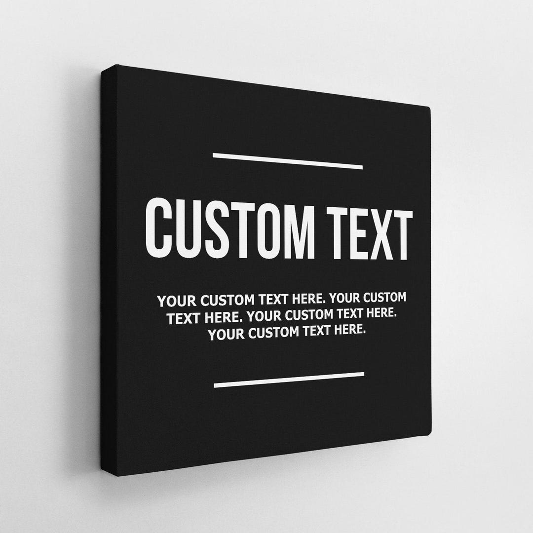 Custom Text Wall Art Set of 9 Personalized Office Decor Canvas Prints ...