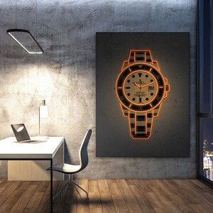 Rolex Neon Sign Motivational Wall Art Canvas Print for Office Decor - Etsy
