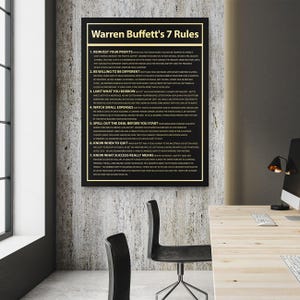 Investor Warren Buffett Wealth Canvas Print Office Decor Financial ...