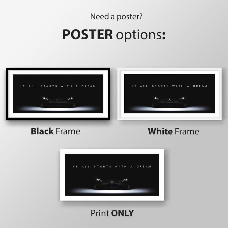 Mercedes Benz Canvas Print Dream Big Wall Art for Car Lovers Luxury ...