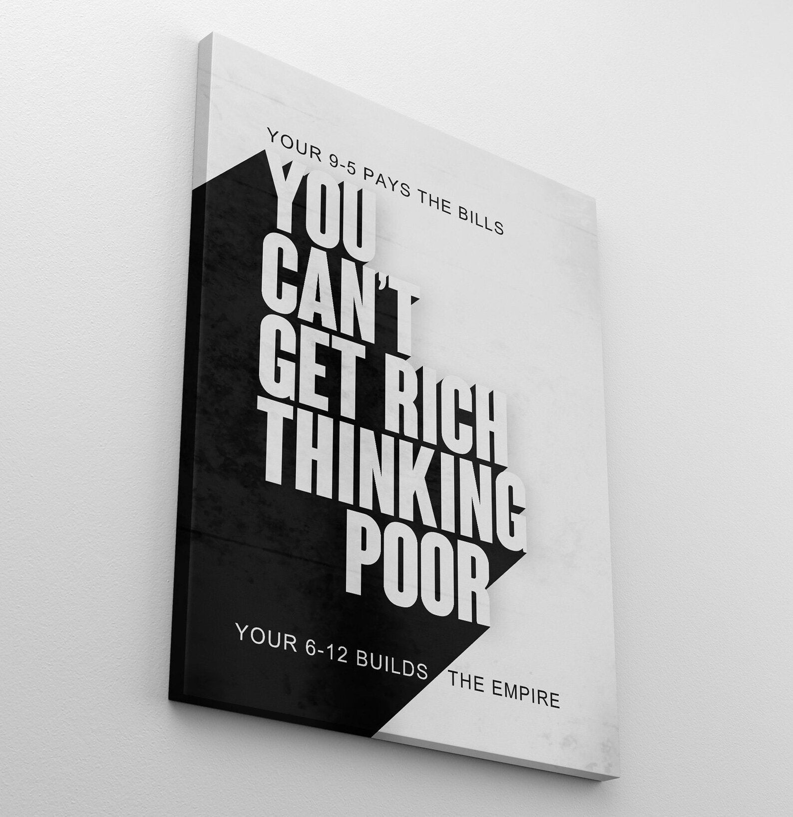 Motivational Millionaire Quotes Canvas Print Wall Art Office Decor ...