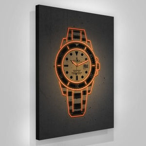 Rolex Neon Sign Motivational Wall Art Canvas Print for Office Decor - Etsy