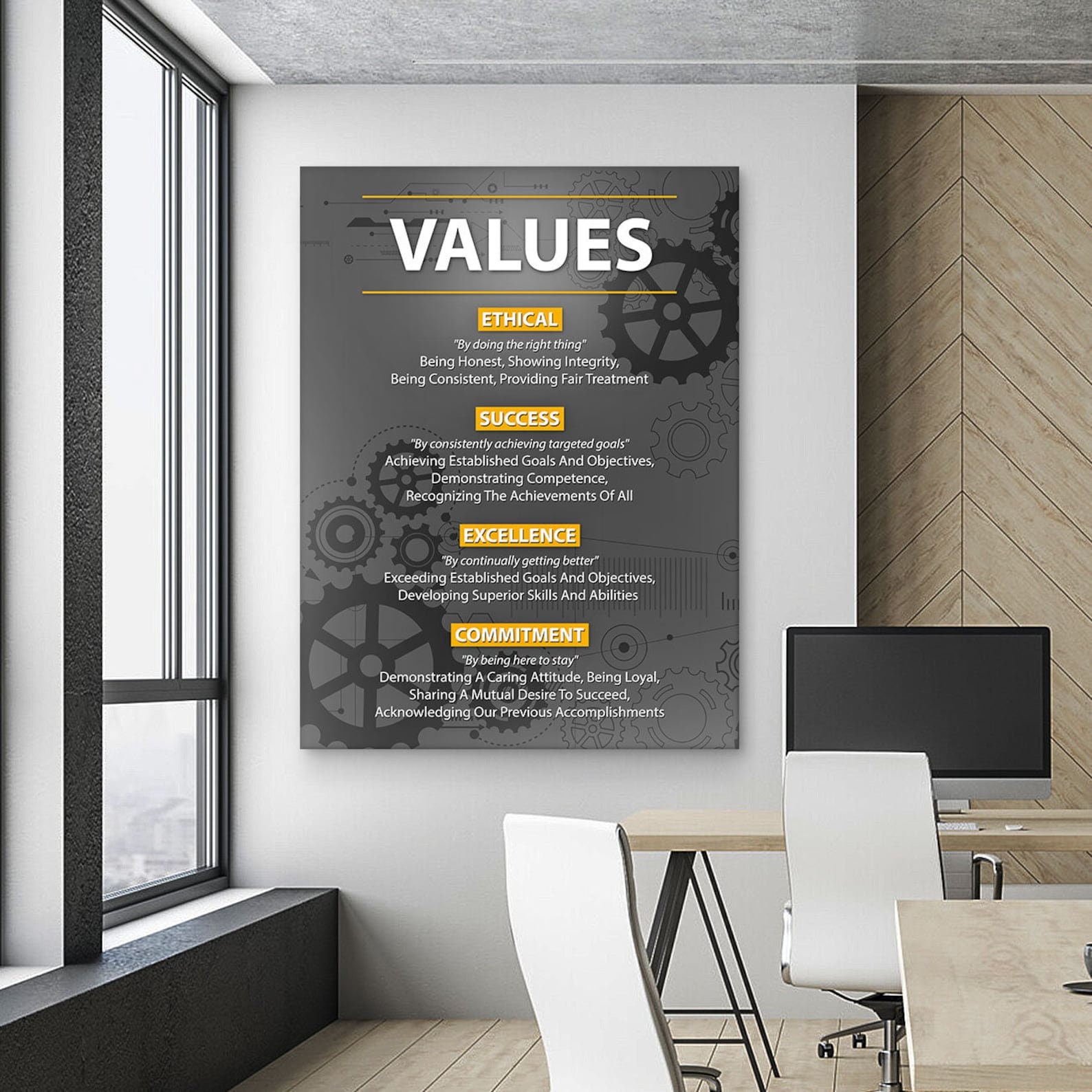 Core Values Wall Art Company Modern Office Decor Canvas Print ...