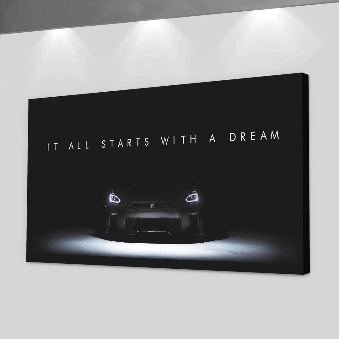 Nissan GT-R Wall Art Inspirational Supercar Canvas Print Motivational ...