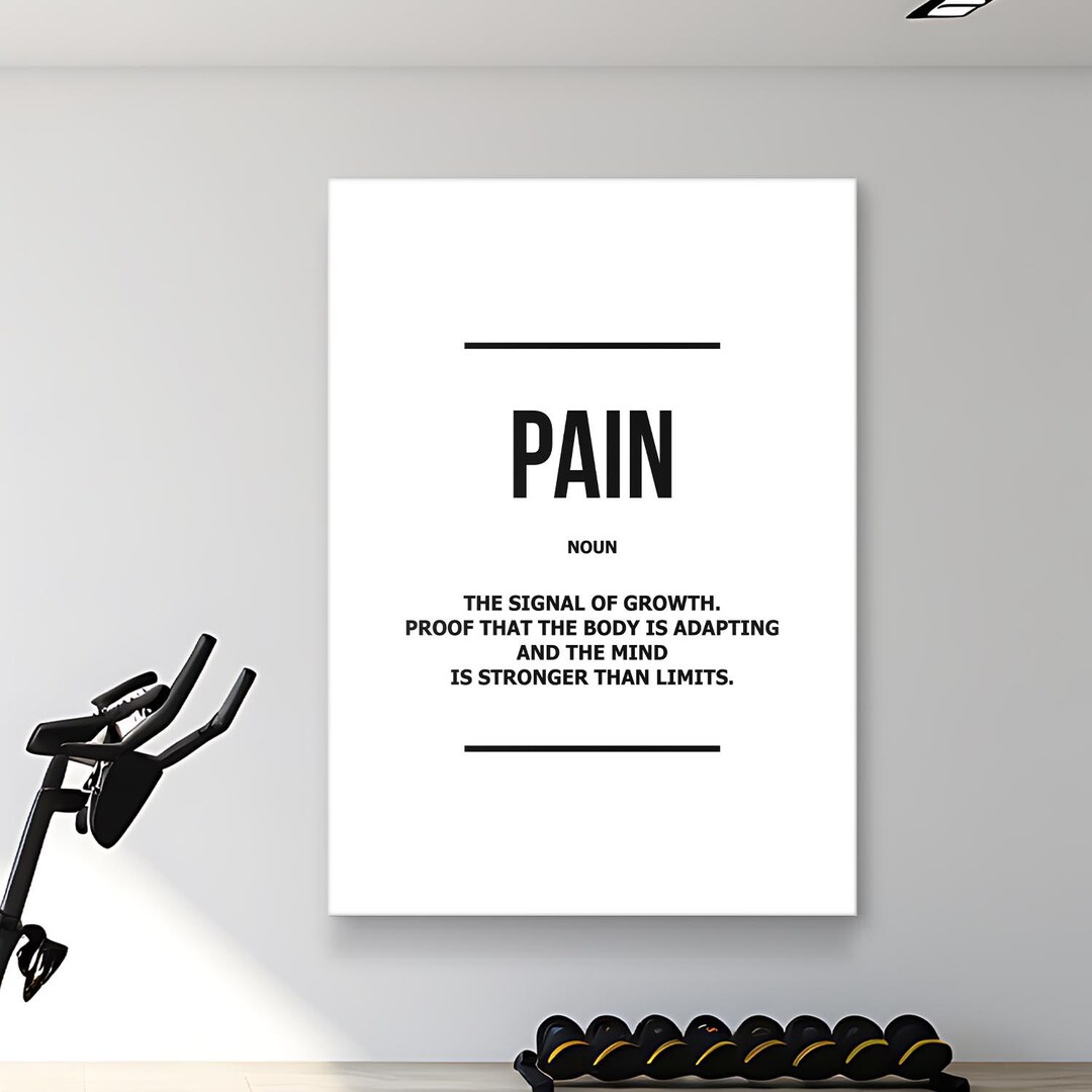 Pain Definition Wall Art | Athlete Motivation Canvas Print | Gym ...