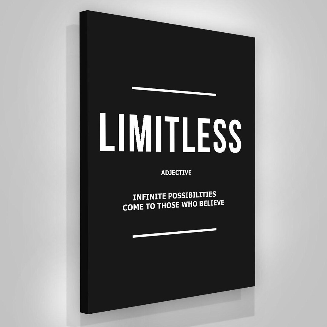 Limitless Adjective Wall Art Canvas Print Motivational Office Decor ...