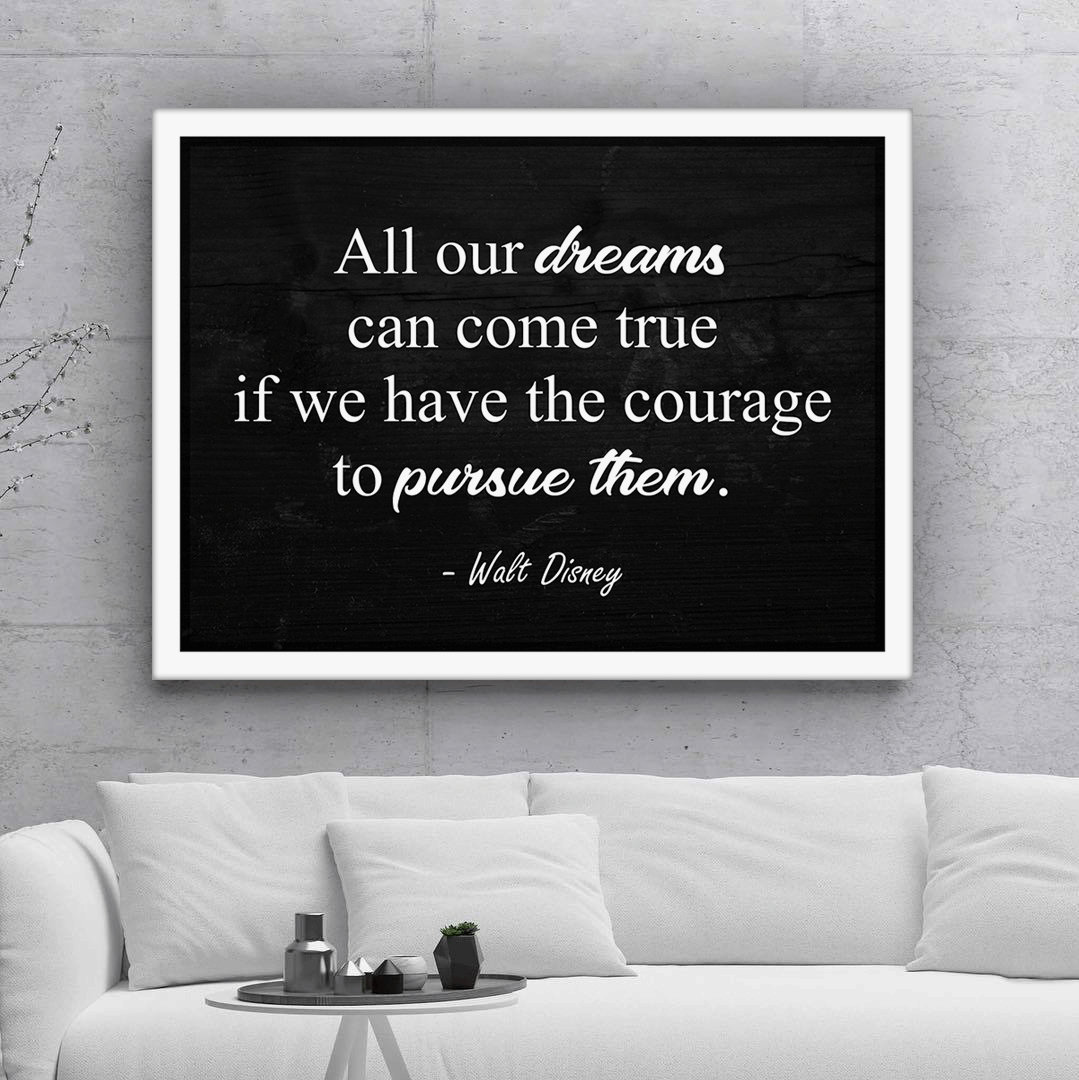 Walt Disney Quotes Canvas Print Inspirational Home Wall Office Decor ...