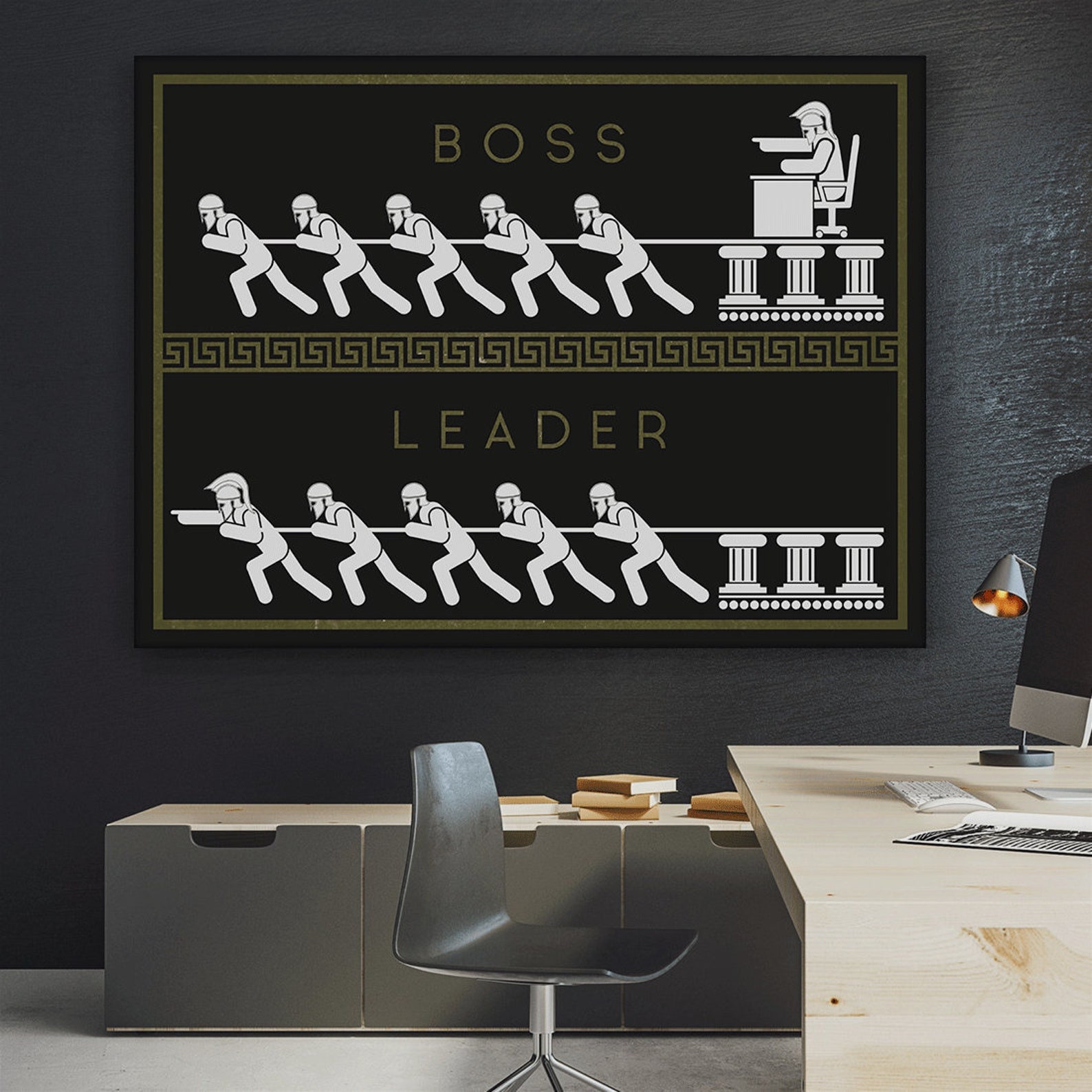 Leader and Boss Wall Art Canvas Print Office Decor / | Etsy