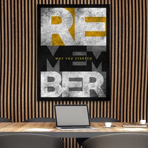 Remember Why You Started Wall Art Motivational Office Decor Canvas ...