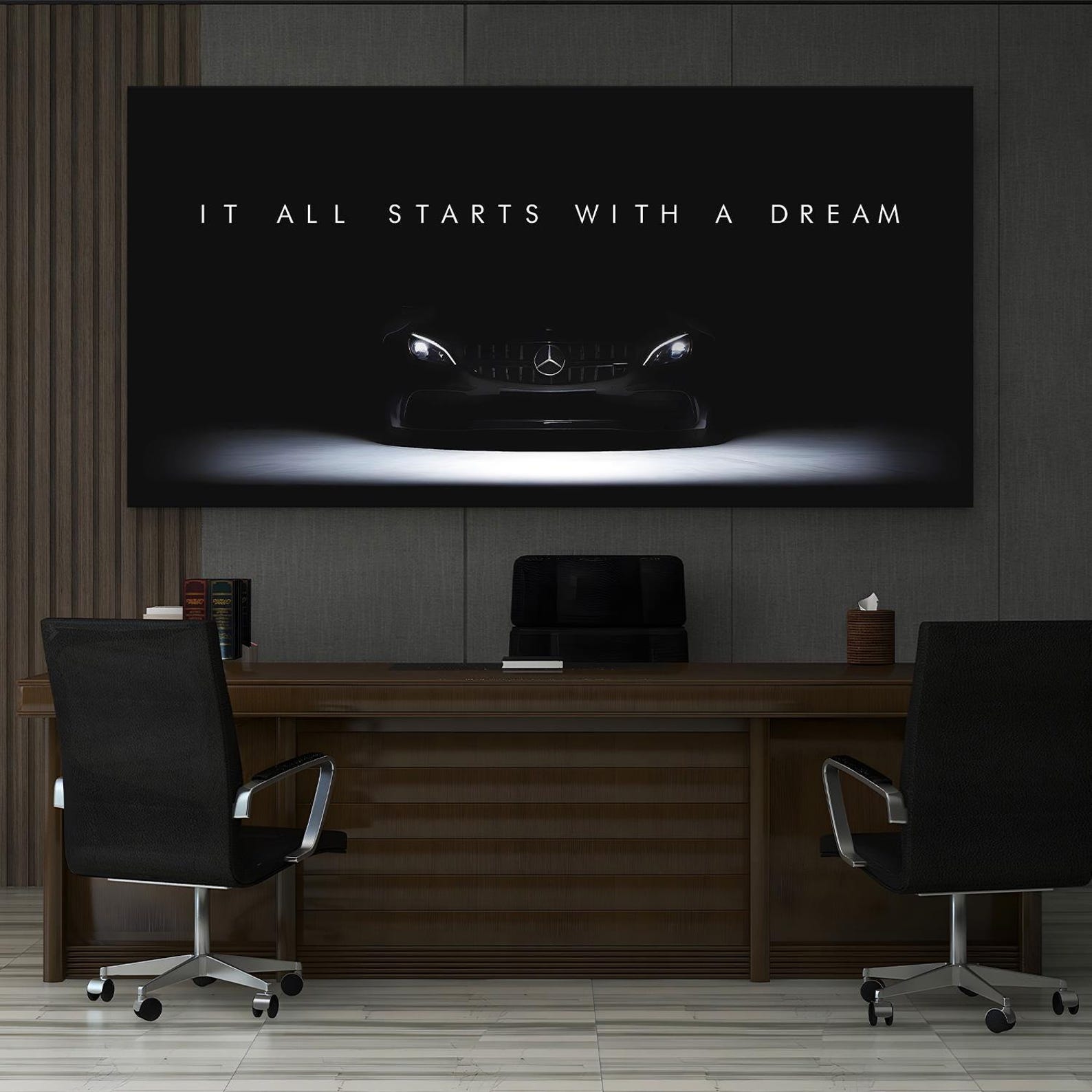 Mercedes Benz Canvas Print Dream Big Wall Art for Car Lovers Luxury ...