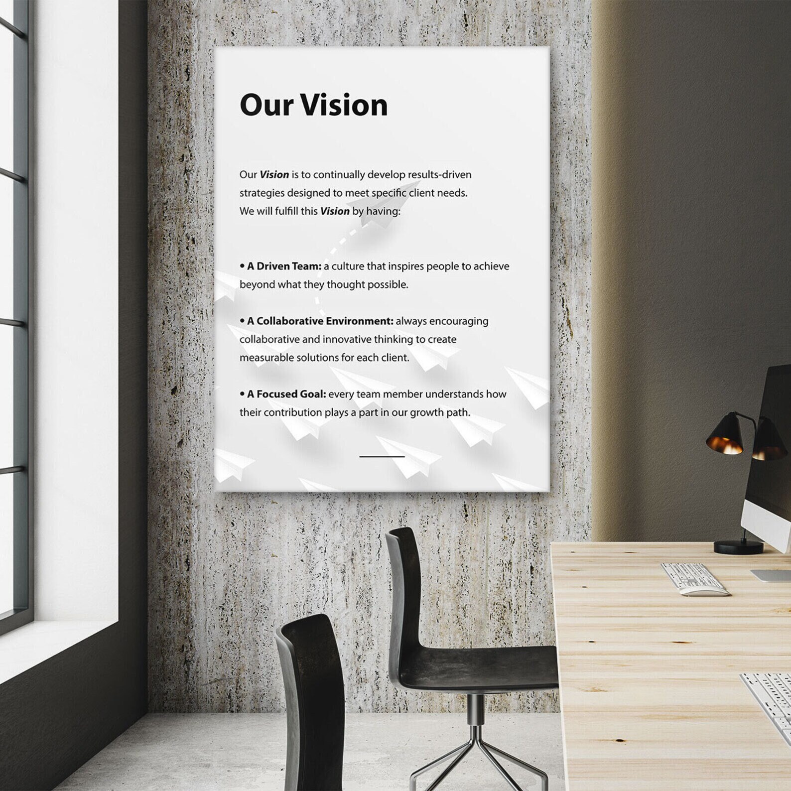 Company Vision Office Decor Corporate Statement Wall Art Team Poster ...