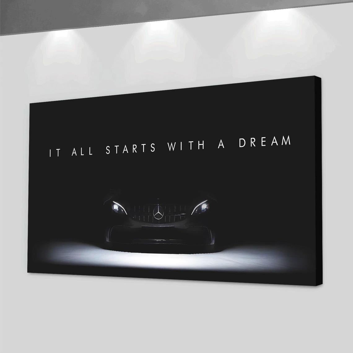 Mercedes Benz Canvas Print Dream Big Wall Art for Car Lovers Luxury ...