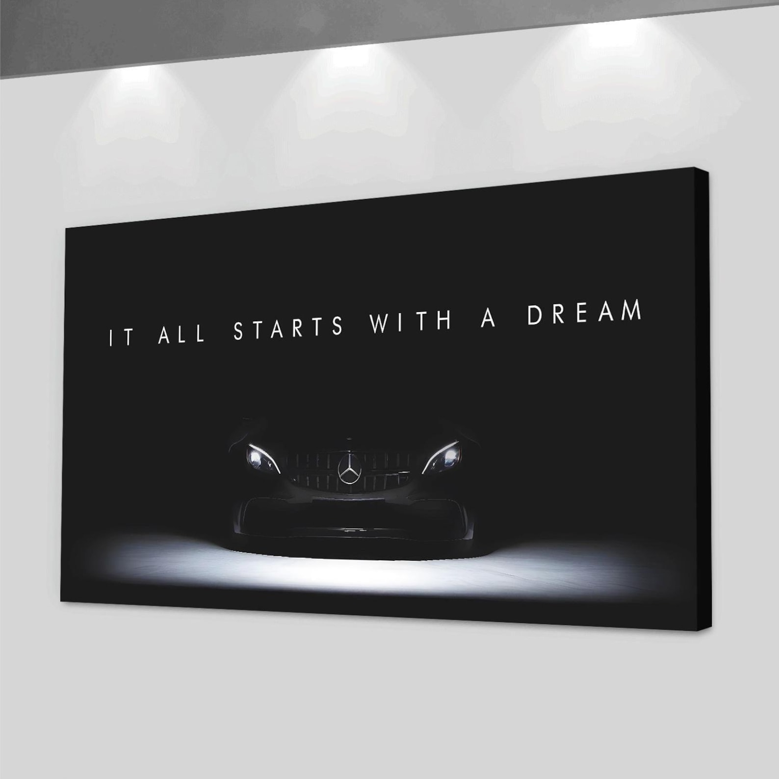 Mercedes Benz Canvas Print Dream Big Wall Art for Car Lovers Luxury ...