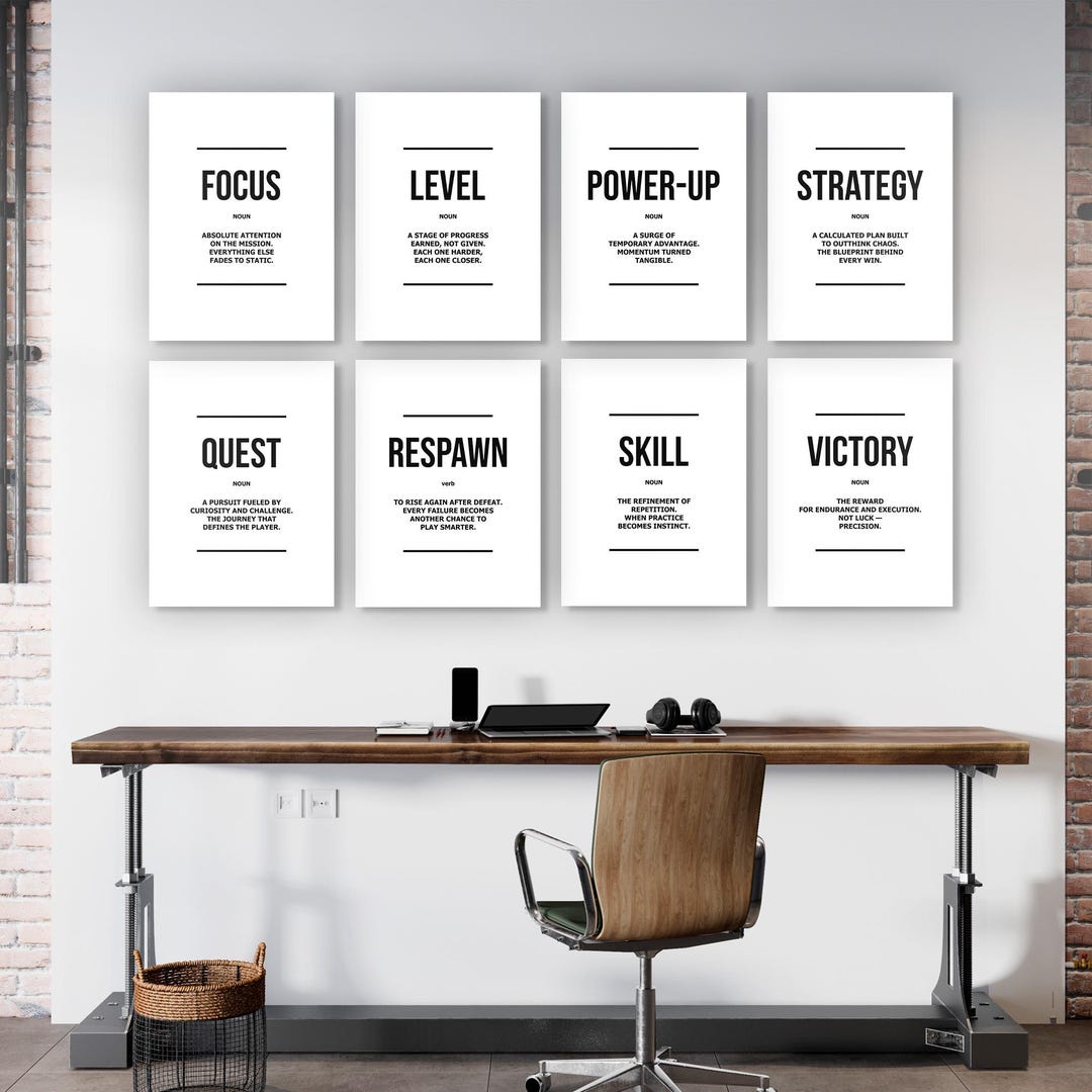 8x Gamer Definition Wall Art Bundle | Gaming Canvas Print Set ...